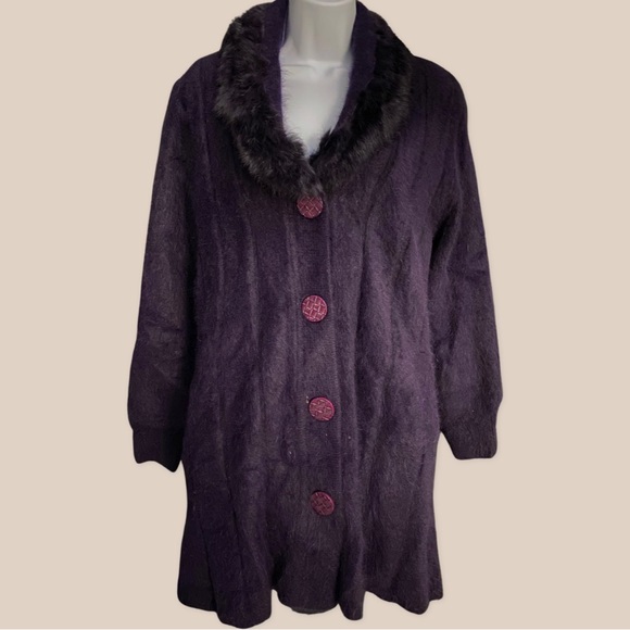 Venesha | Jackets & Coats | Venesha Angora Coat Collar In Purple With ...